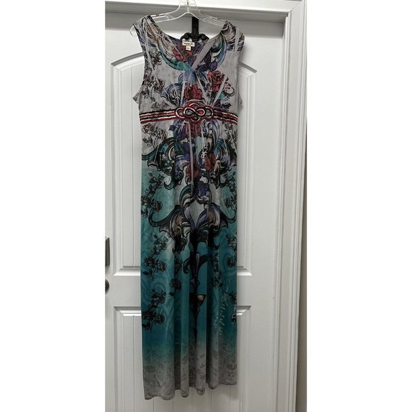 ONE WORLD | Dresses | One World Maxi Dress Boho V Neck Size Large ...